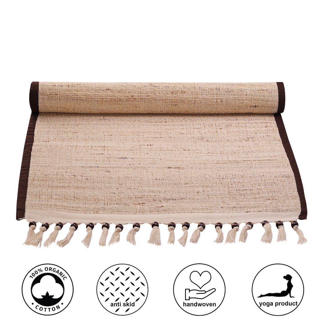 Premium Natural Banana Fiber Mat for Yoga, Pilates, Fitness, and ...