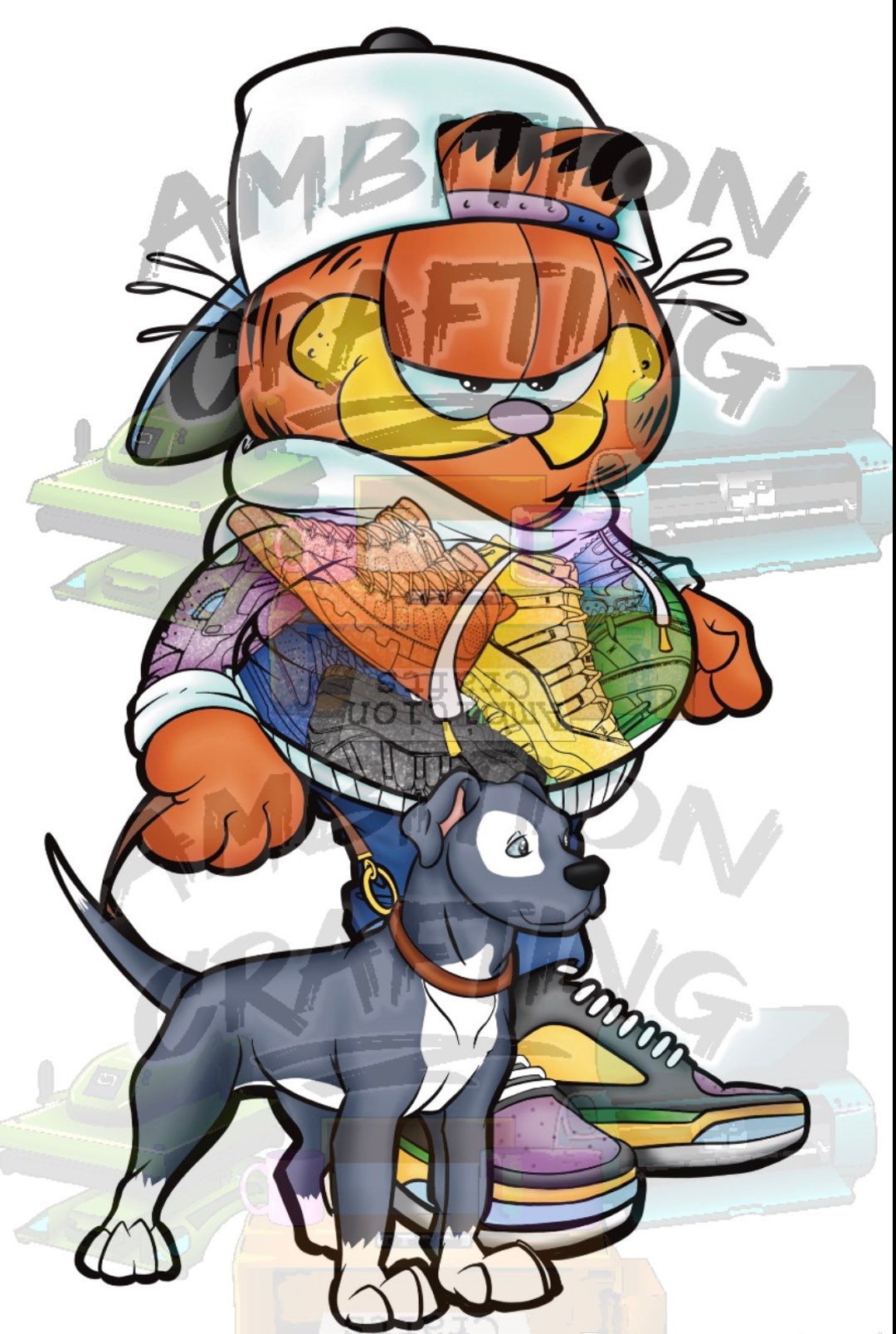 Gangsta Garfield DTF Transfers - Etsy