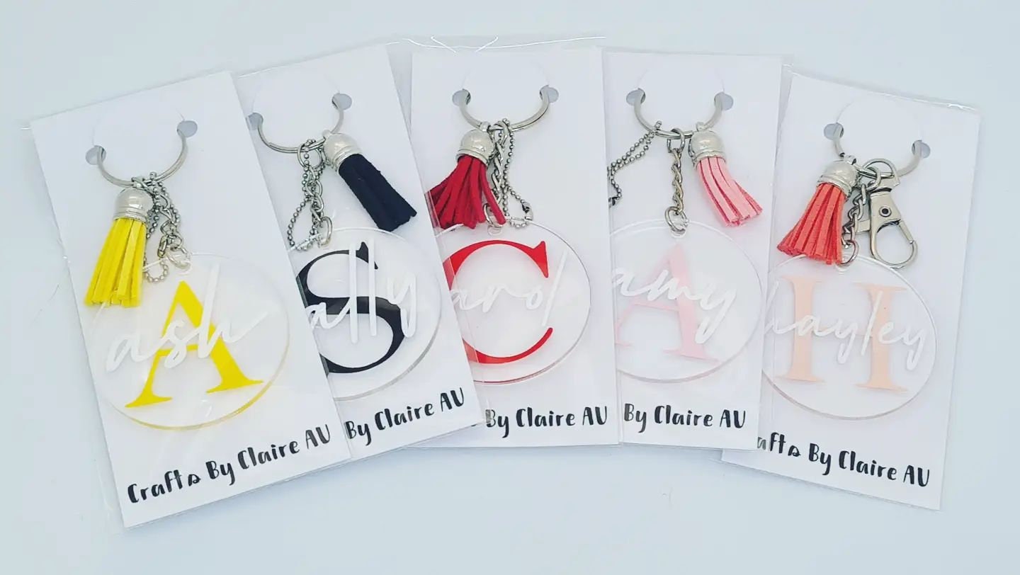 Letter / Name Custom Keyring - Etsy Australia