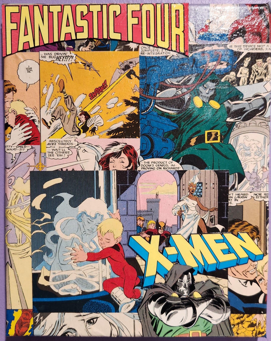 Vintage Comic Collage: Fantastic Four Vs X-men - Etsy