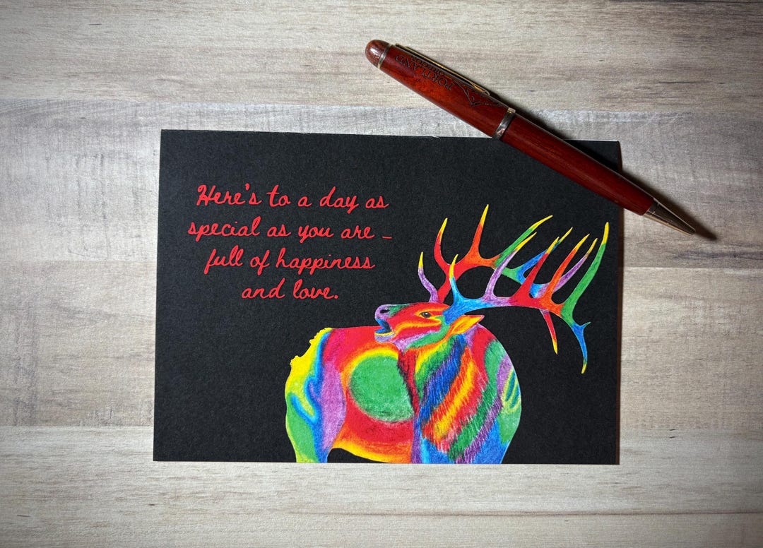Fun Colorful Elk Birthday Card: Perfect for the Sportsman, Hunter or ...