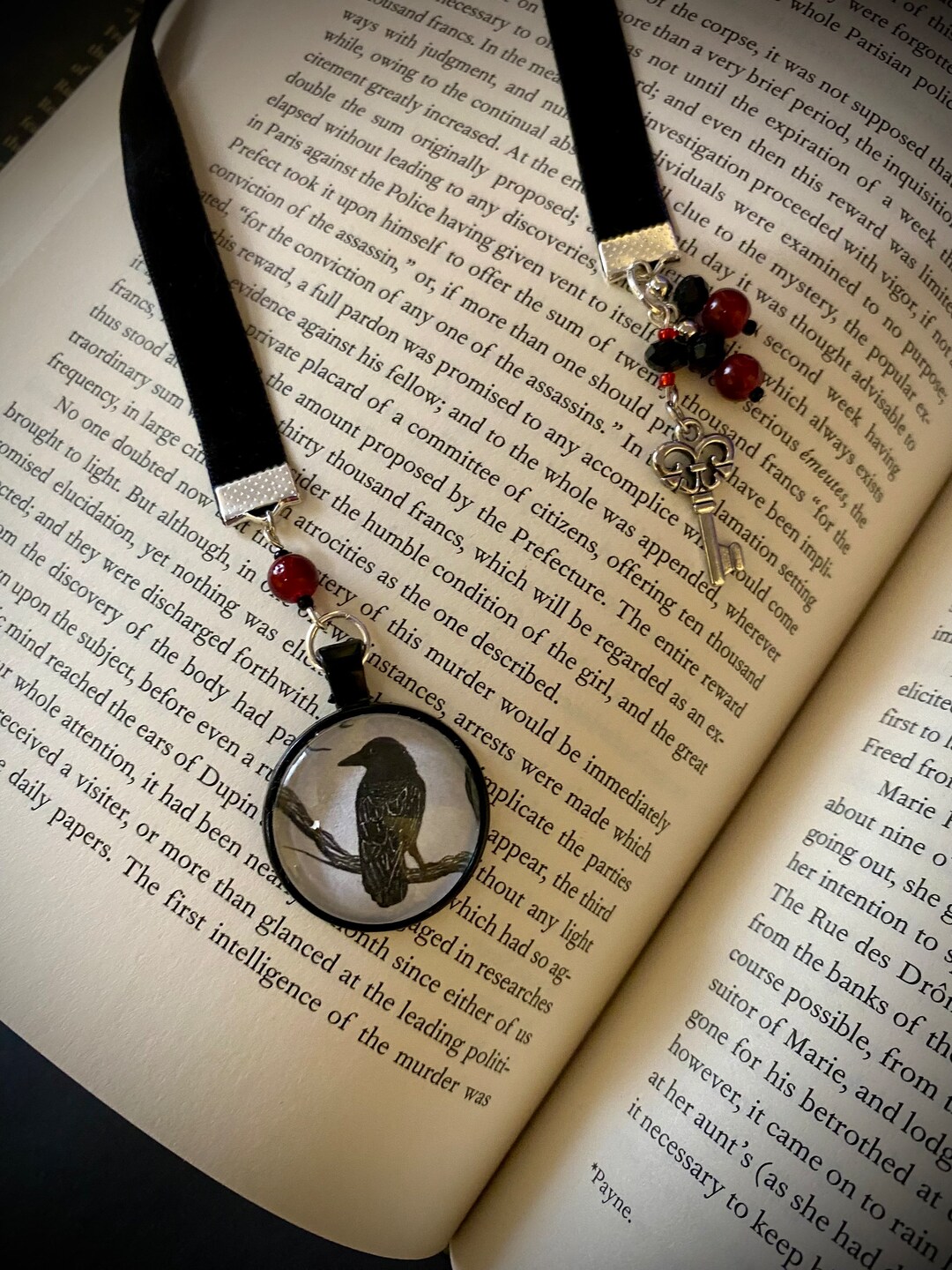 Crow Ribbon Bookmark, Elegant Dark Academia-gothic Style-victorian ...