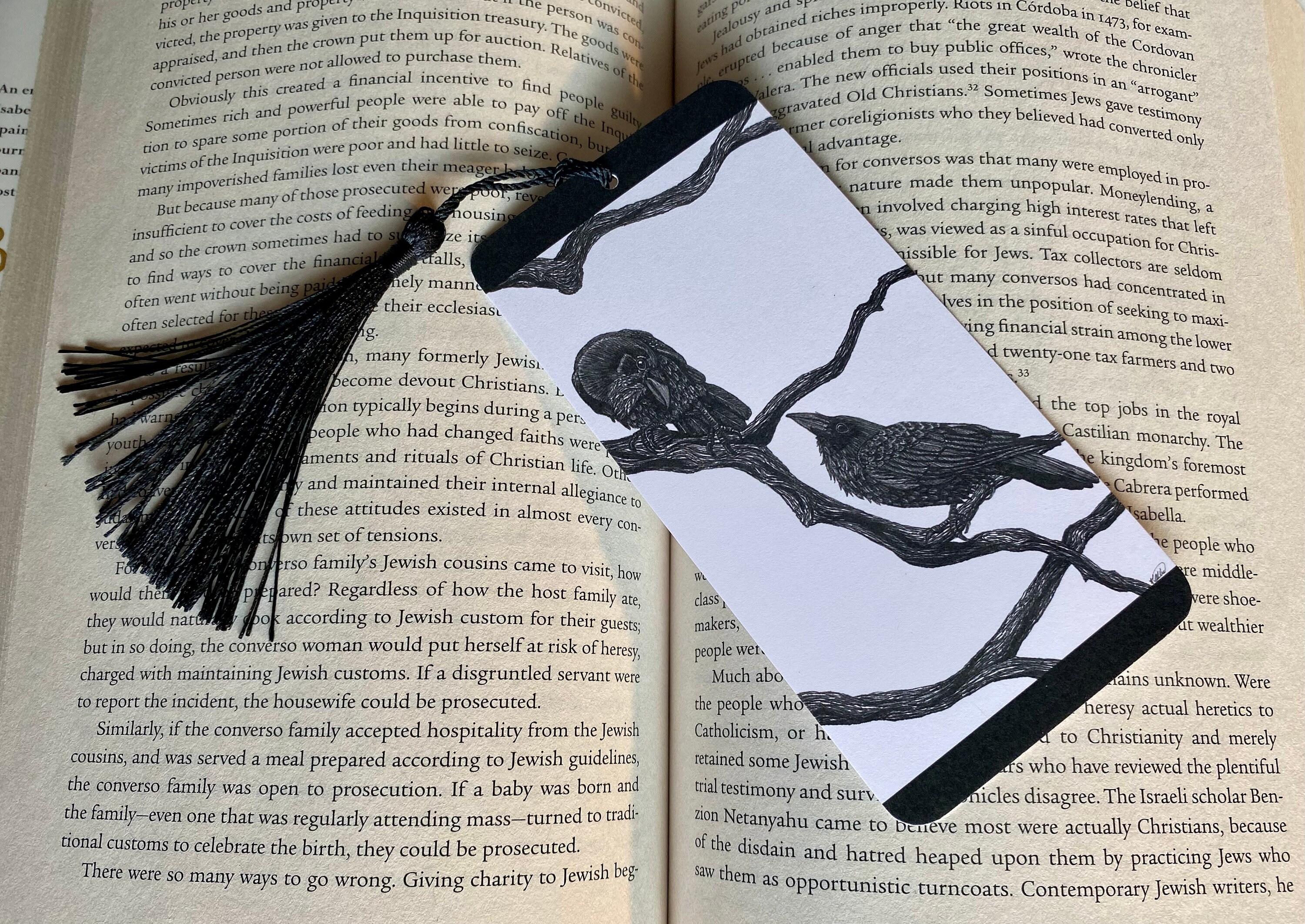 Mystical Raven Bookmark Fun Gift for Book Lover, Bookmark With Tassel ...