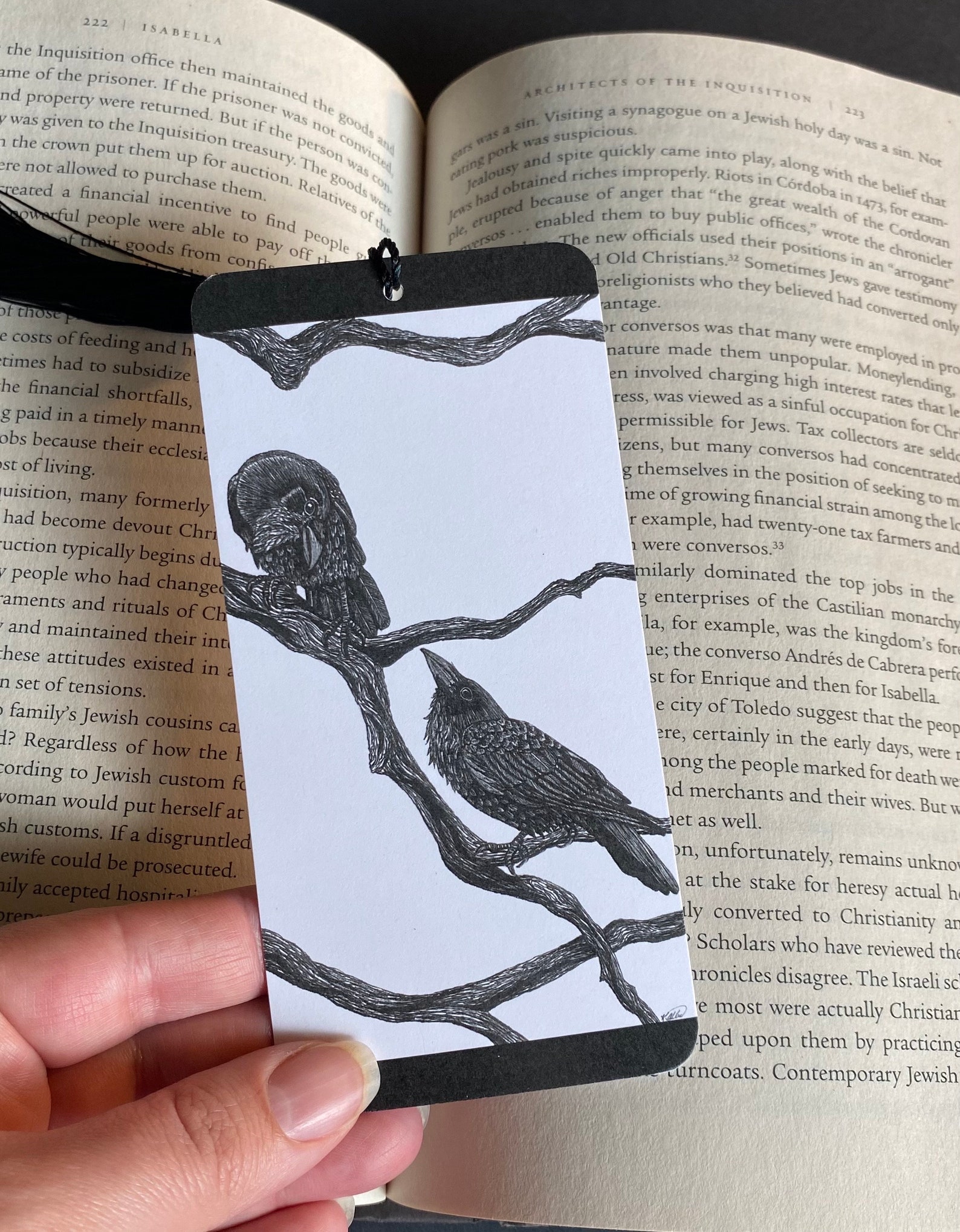 Mystical Raven Bookmark Fun Gift for Book Lover, Bookmark With Tassel ...