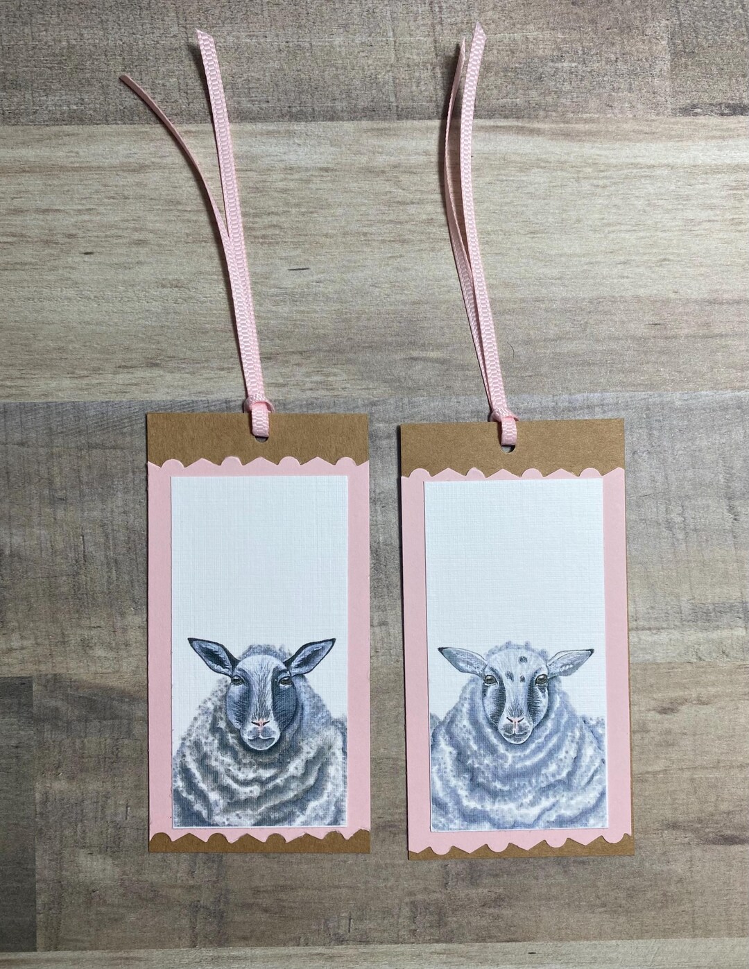 Handmade Sheep Gift Tags: Rustic Farmhouse Embellished Name Tags, Set ...