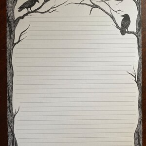 Mystical Crow Stationery: Lined & Unlined Forest Design (12 Pages) - Etsy