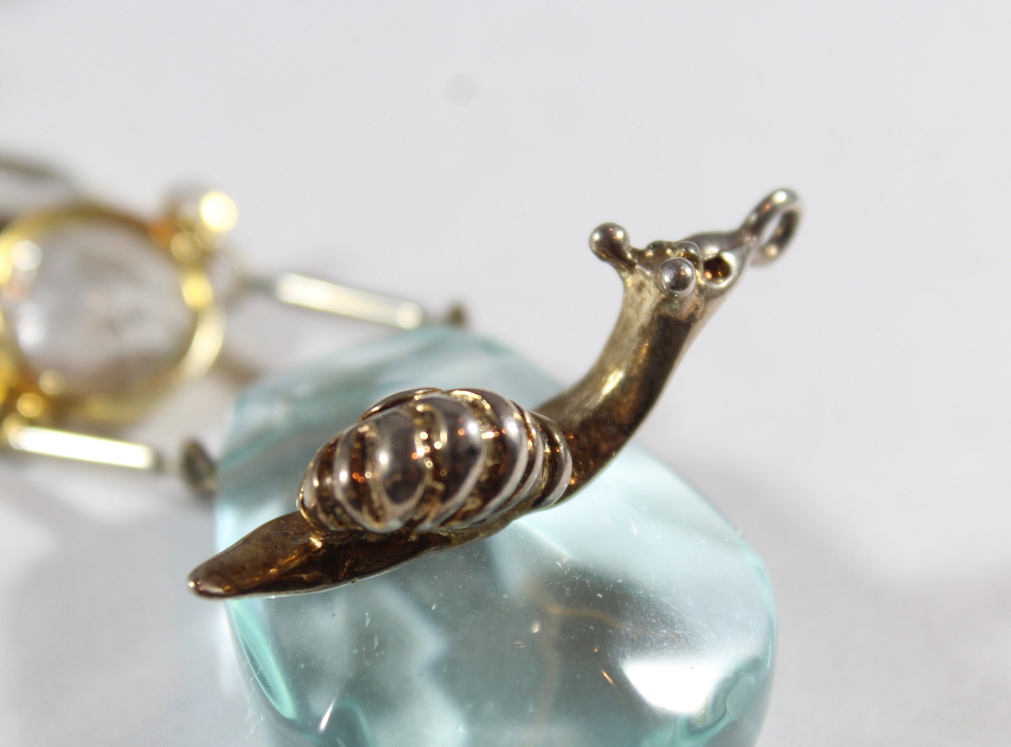 Vintage Silver Tone Small Snail Pendant - Etsy