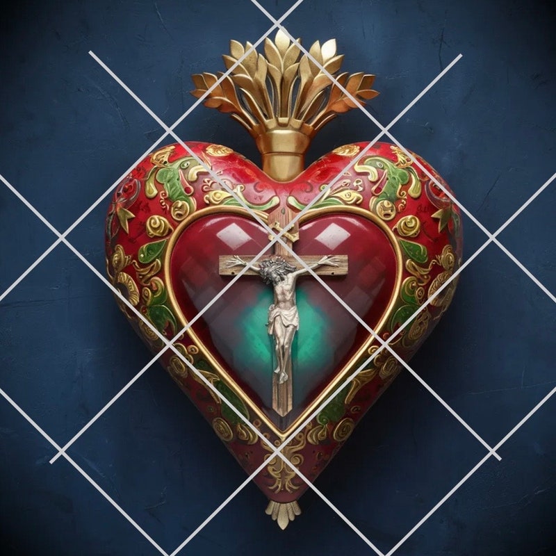 Sacred Heart Pattern - Etsy