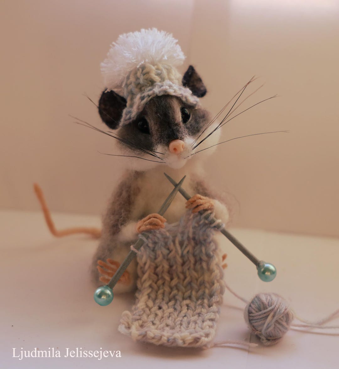 Needle Felted Mouse, Teddy Animals, Handmade. - Etsy