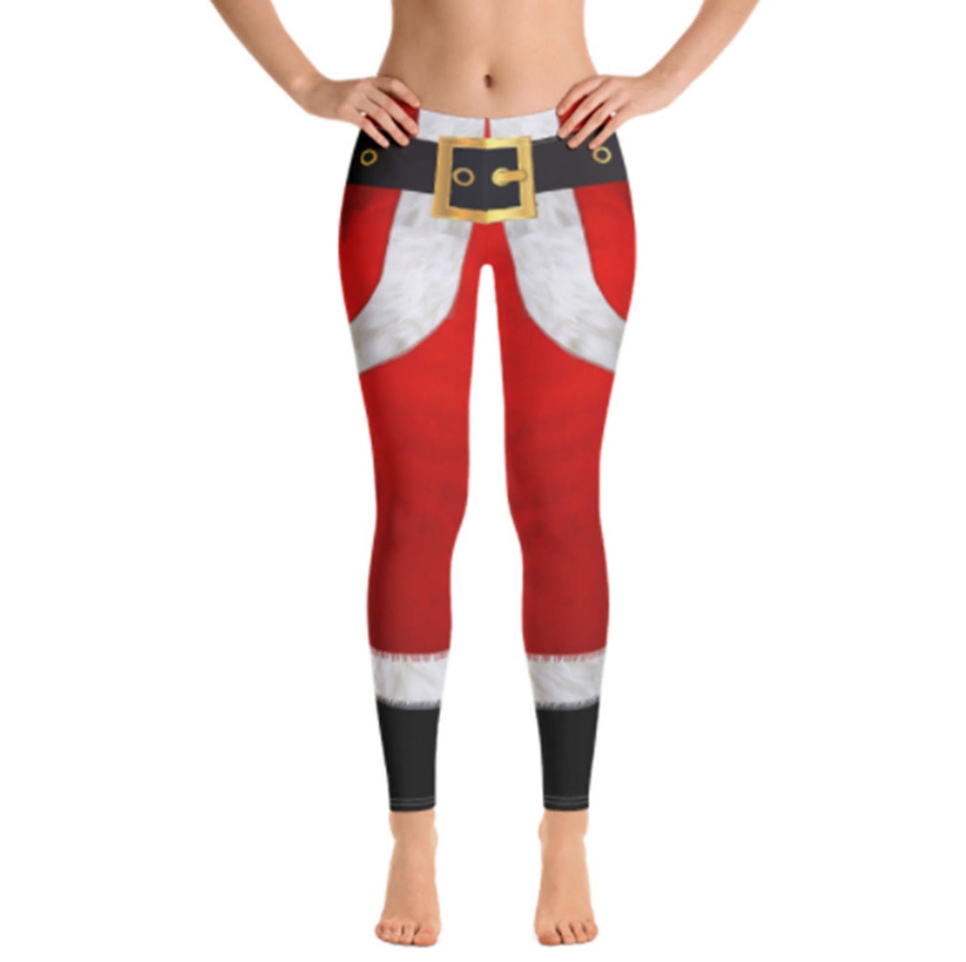 Santa Claus Pants Leggings Santa Pants Leggings With Santa Boots Santa ...
