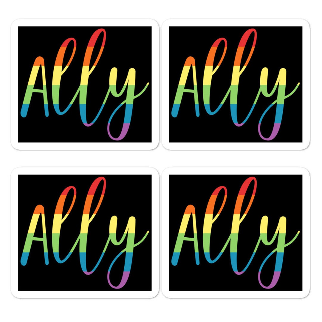 LGBTQ Ally Stickers Four 2 Stickers LGBTQ Ally Car Decal LGBT Ally ...