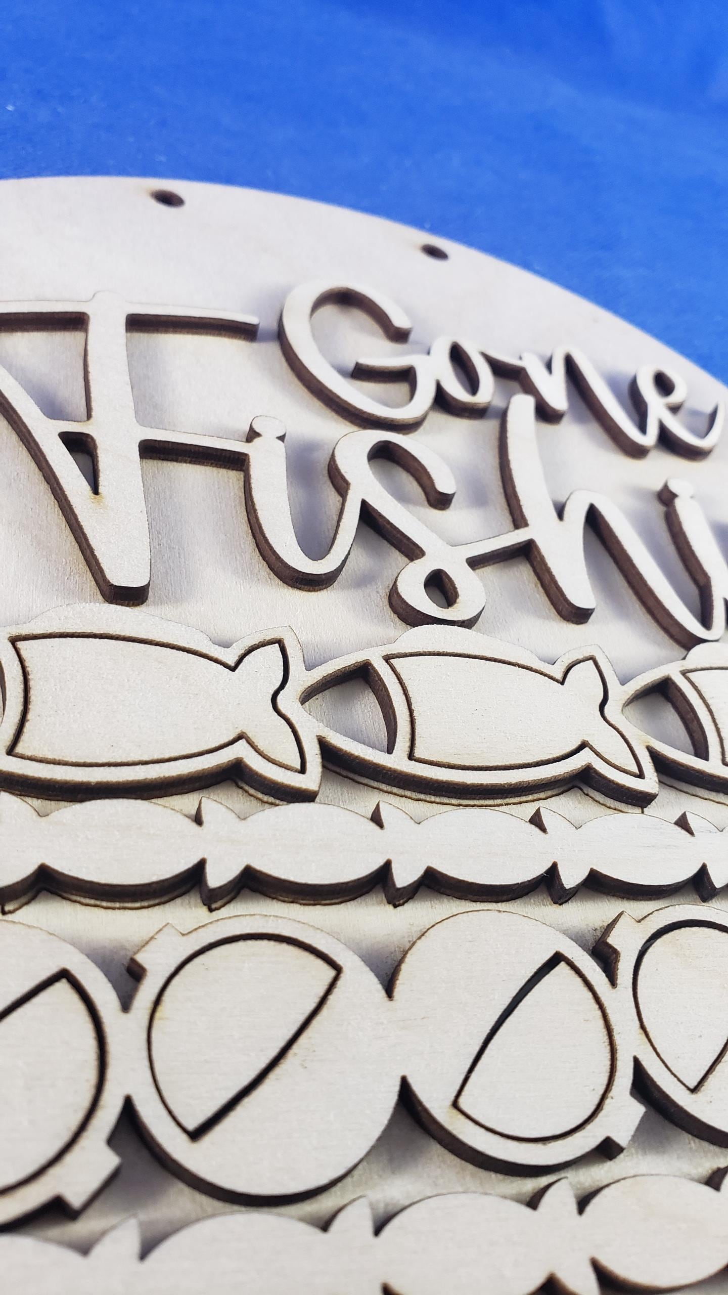 Gone Fishin' DIY Door Hanger Kit: Unfinished Wood Welcome Sign - Etsy
