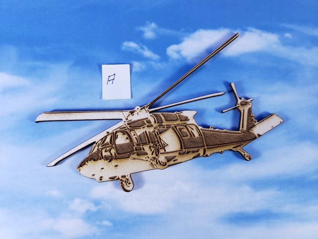 Black Hawk Helicopter - 1777A - Laser Cut, Wood Cutout Pieces, Wall ...