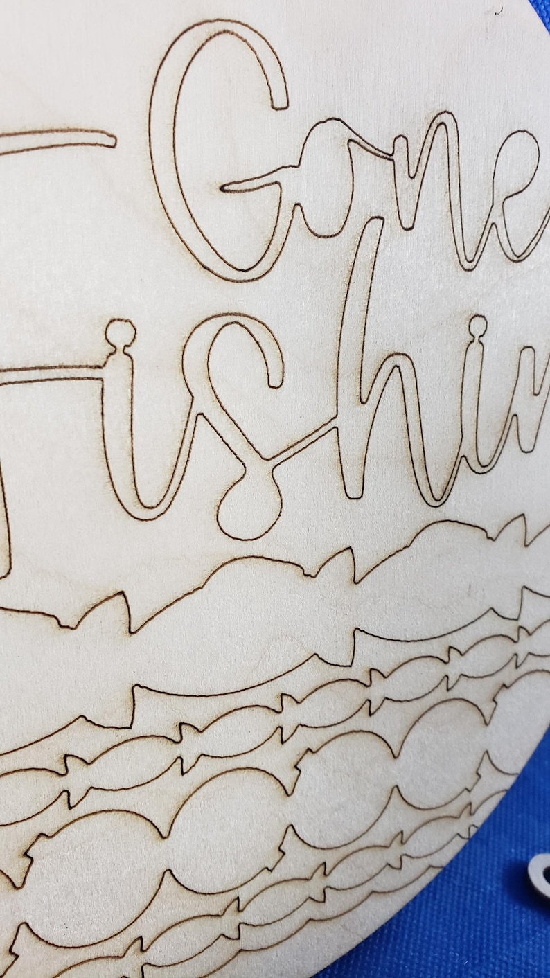 Gone Fishin' DIY Door Hanger Kit: Unfinished Wood Welcome Sign - Etsy