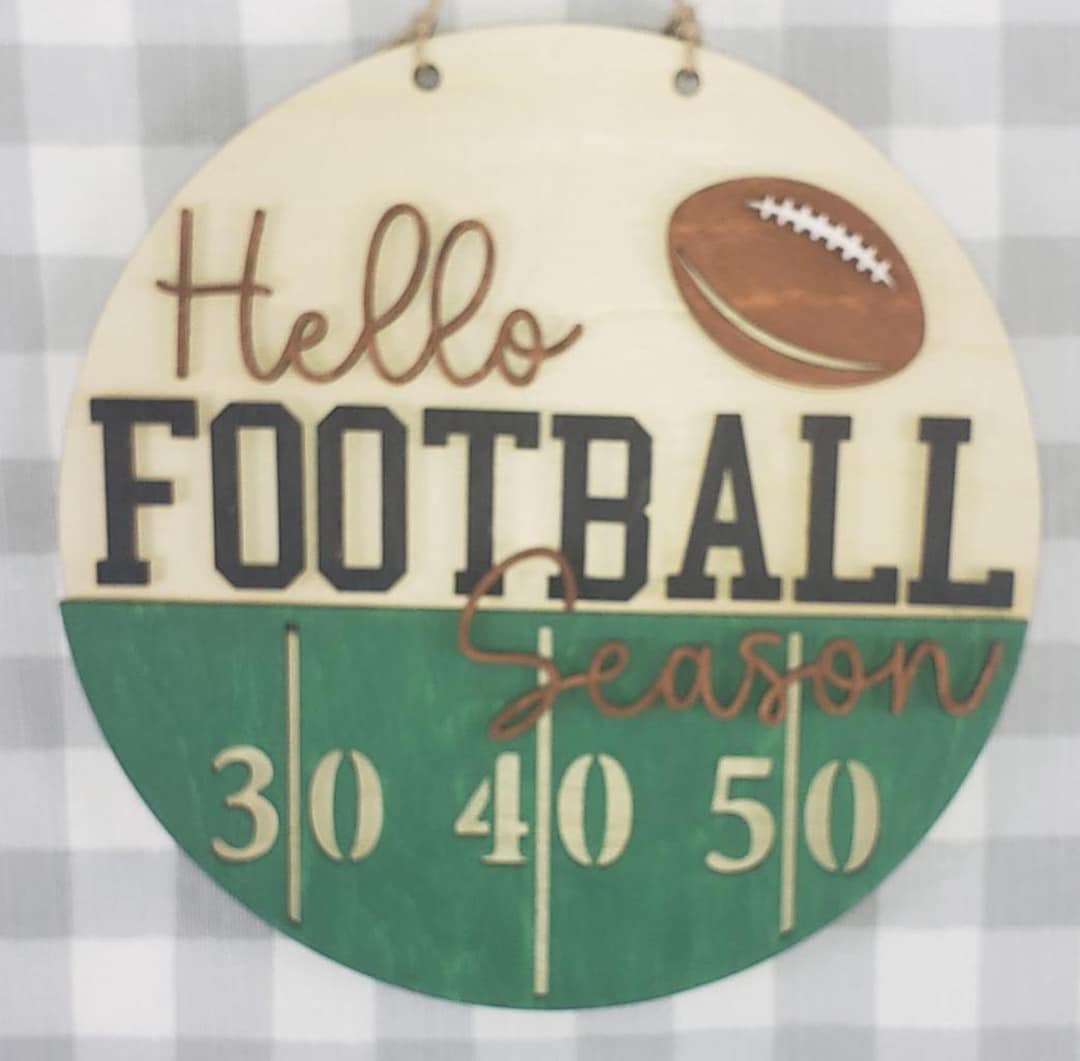 Hello Football Season DIY Door Hanger Kit | Welcome Sign | Door Sign ...