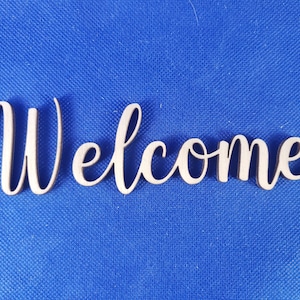 Welcome Text Word Laser Cut Out Unfinished Wood Shape Craft Supply - Etsy