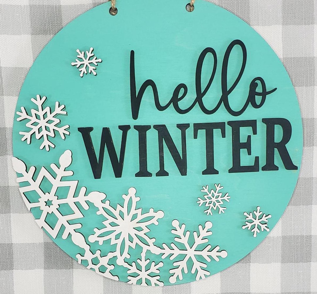 Hello Winter Door Hanger Kit | Welcome Sign | Door Sign | Front Door ...