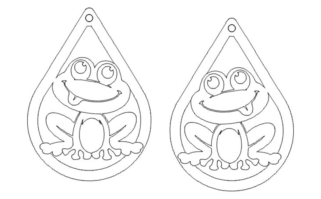 Frog Teardrop Earrings SVG File: Laser Cut Earring Template (digital ...