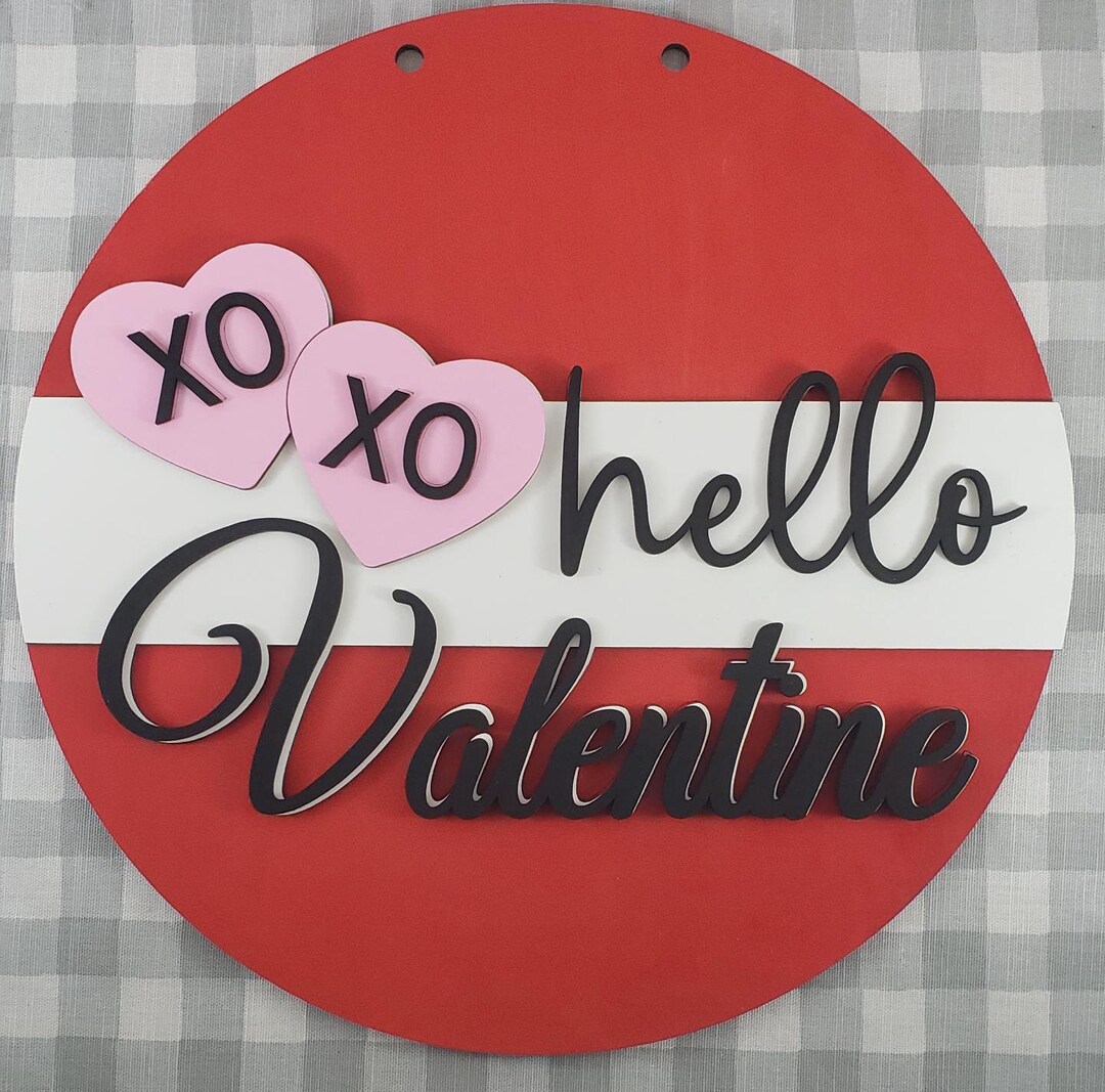 Hello Valentine Welcome Sign Door Sign Front Door Wreath DIY Craft Kit ...