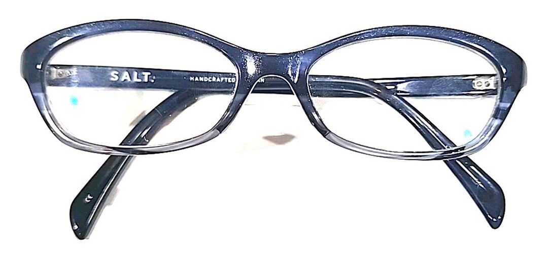 Salt Delilah Small Blue Glitter Fade Oval Eyeglasses Frame Japan 50-16 ...