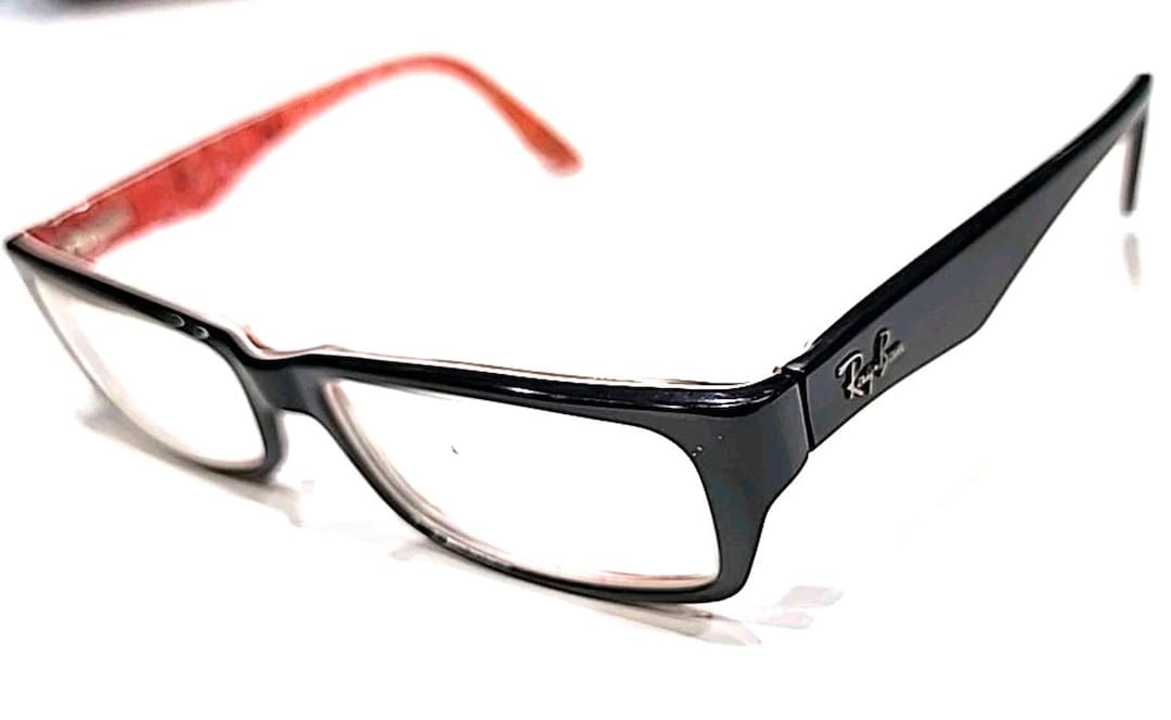 Ray Ban RB5236 2479 Black Red Rectangle Eyeglasses 51-16 135 - Etsy