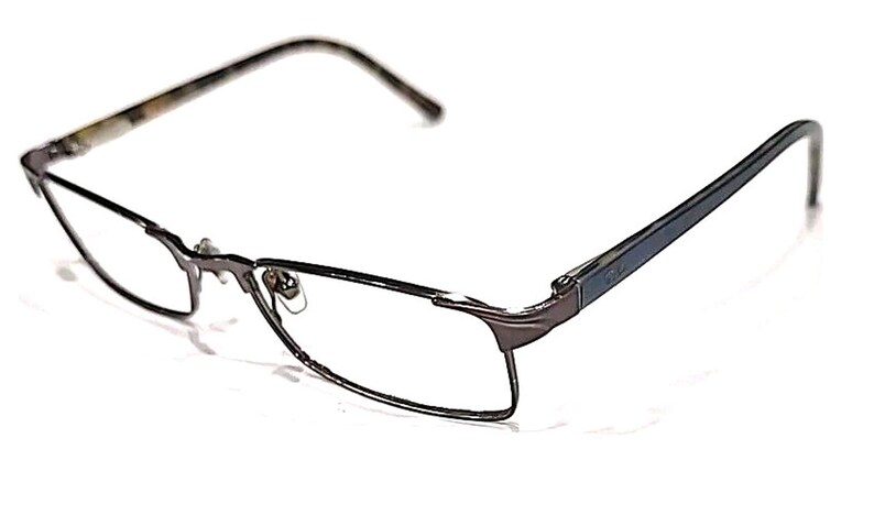Ray Ban RB6067 2511 Brown Metal Tortoise Blue Rectangle Eyeglasses 50 ...