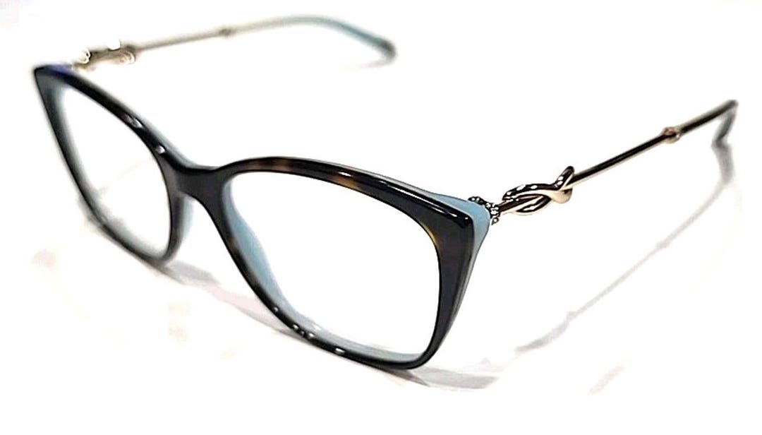 Tiffany & Co TF2160B 8134 Tortoise Gold Cat Eyes Blue Eyeglasses 54-17 ...