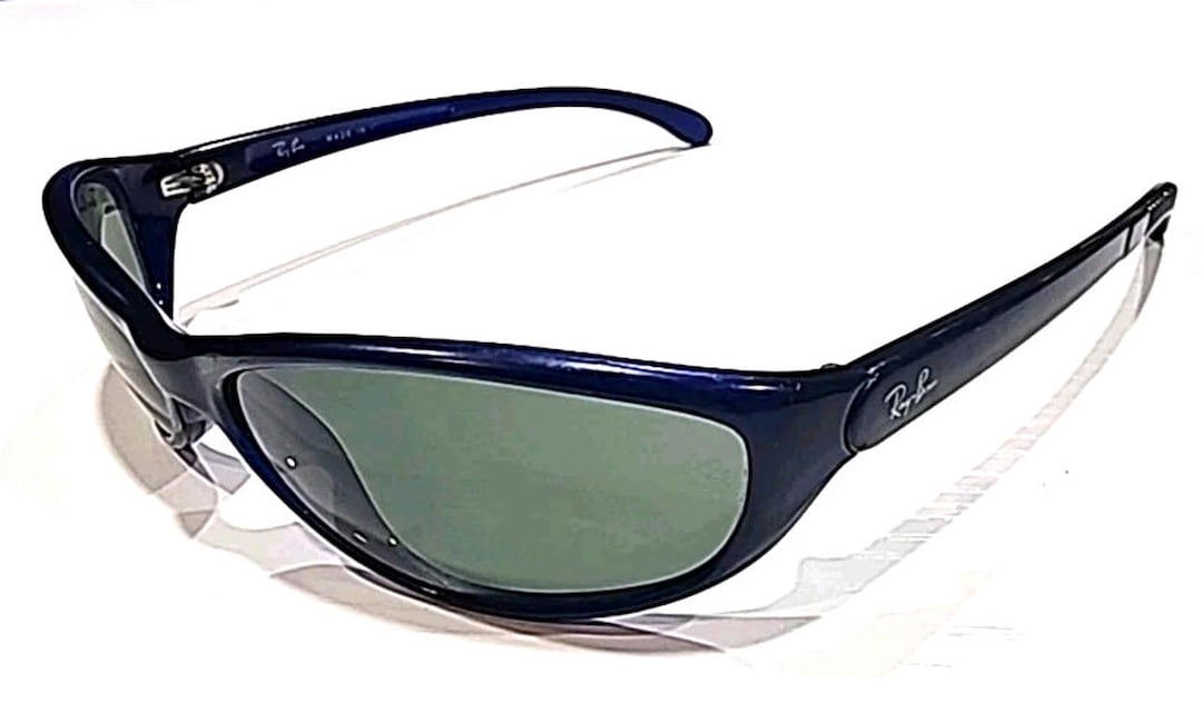 Ray Ban RB4014 RAIDER 629 Small Blue Green Wrap Unisex Sunglasses Italy ...