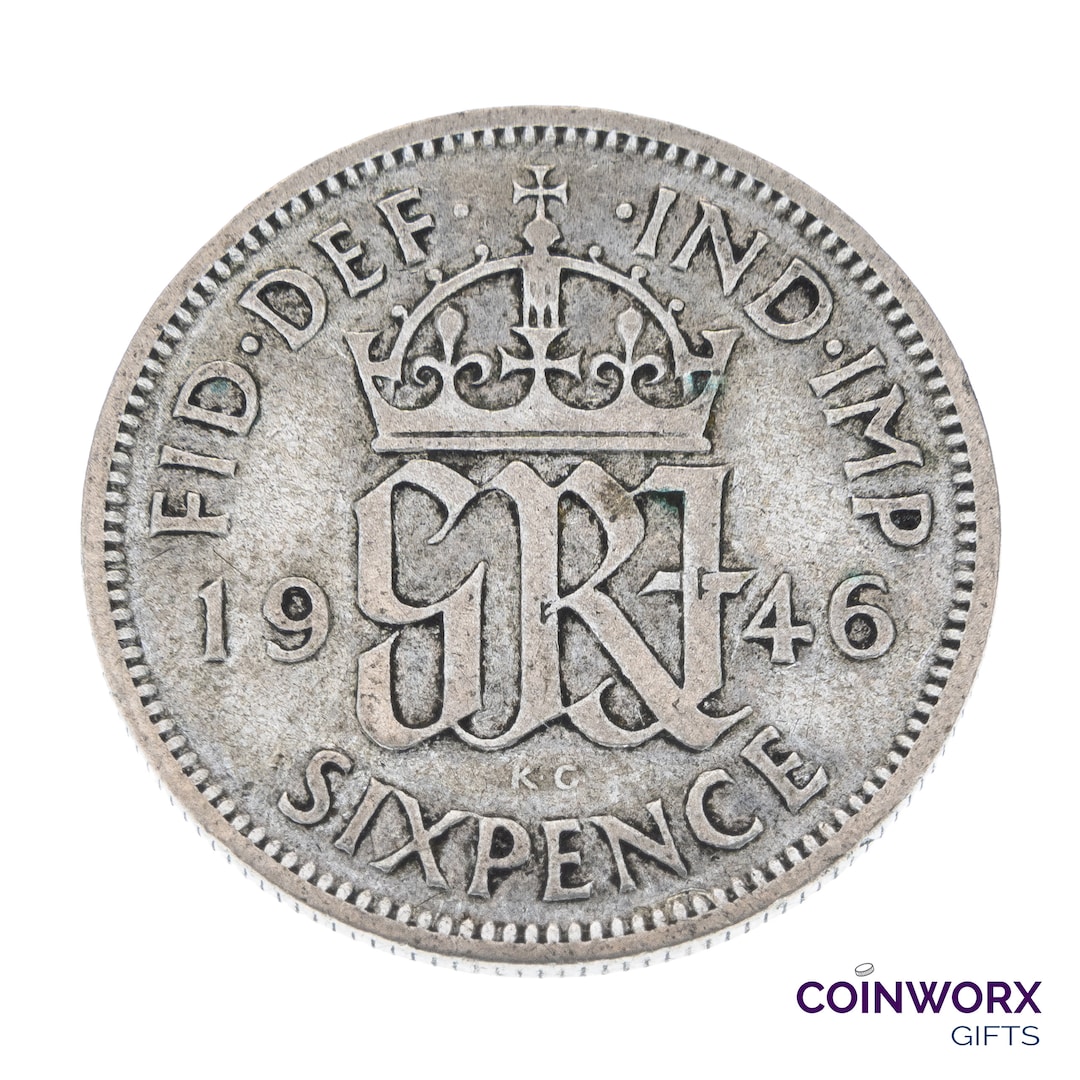 1946 Lucky Silver Sixpence Coin Great Britain - George VI - Perfect for ...