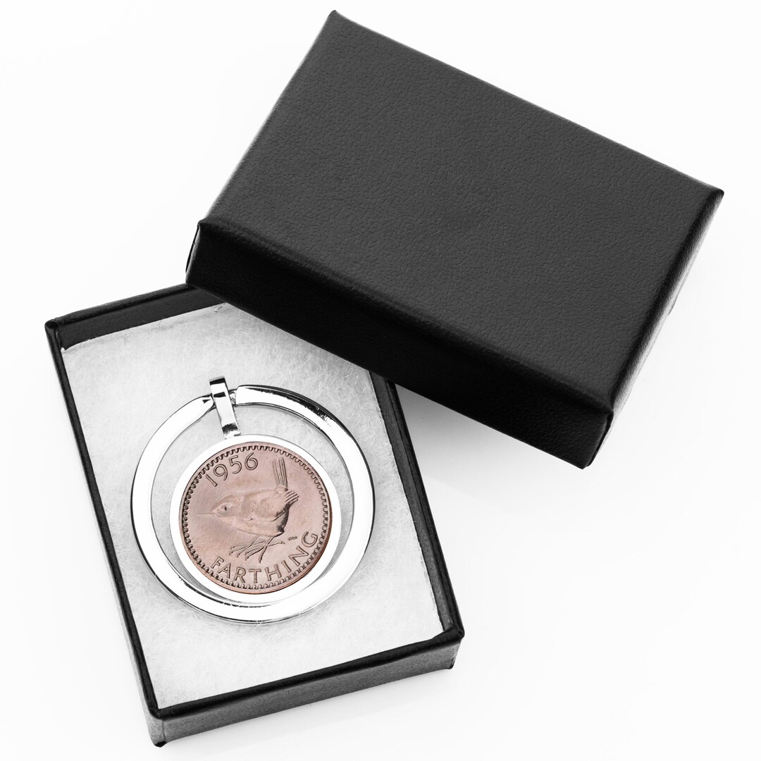 70th Birthday Keyring: 1956 Farthing Coin - Queen Elizabeth II - Etsy