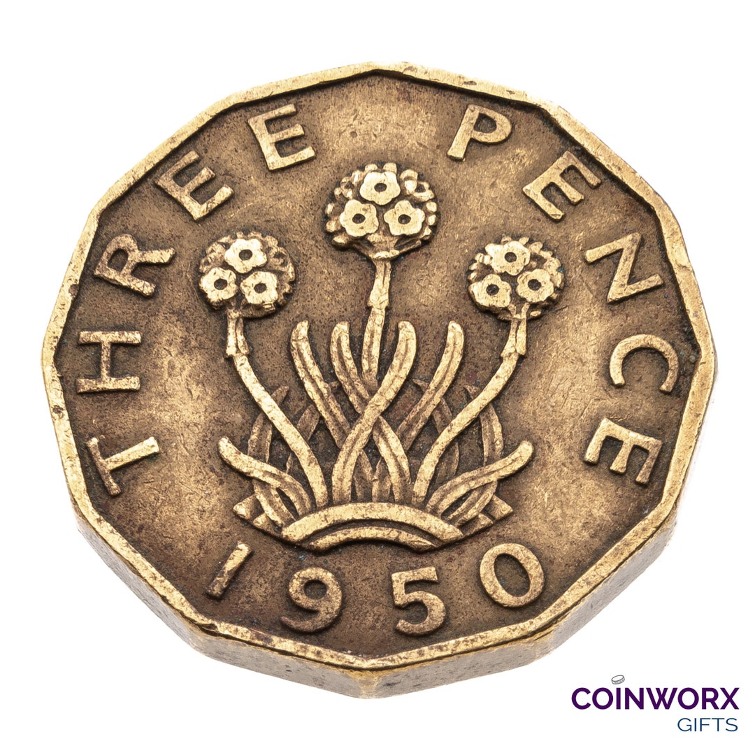 1950 Brass Threepence Coin: British UK - George VI - Etsy UK