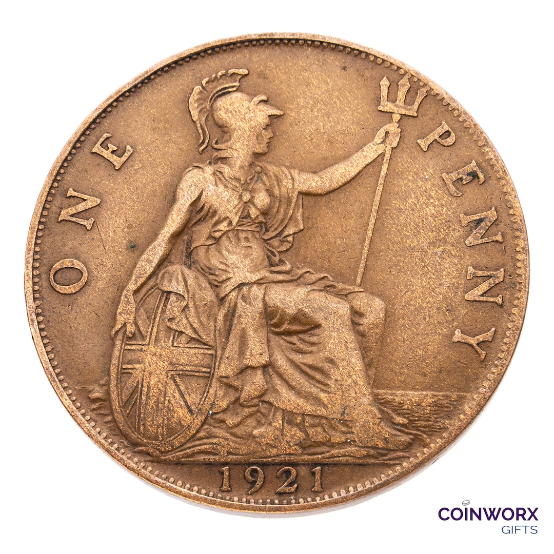1921 British Penny Coin Great Britain - George V - Perfect for ...