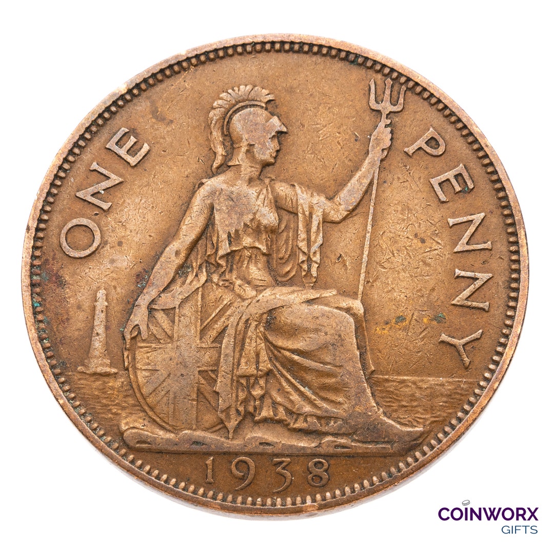 1938 British Penny Coin Great Britain - George VI - Perfect for ...