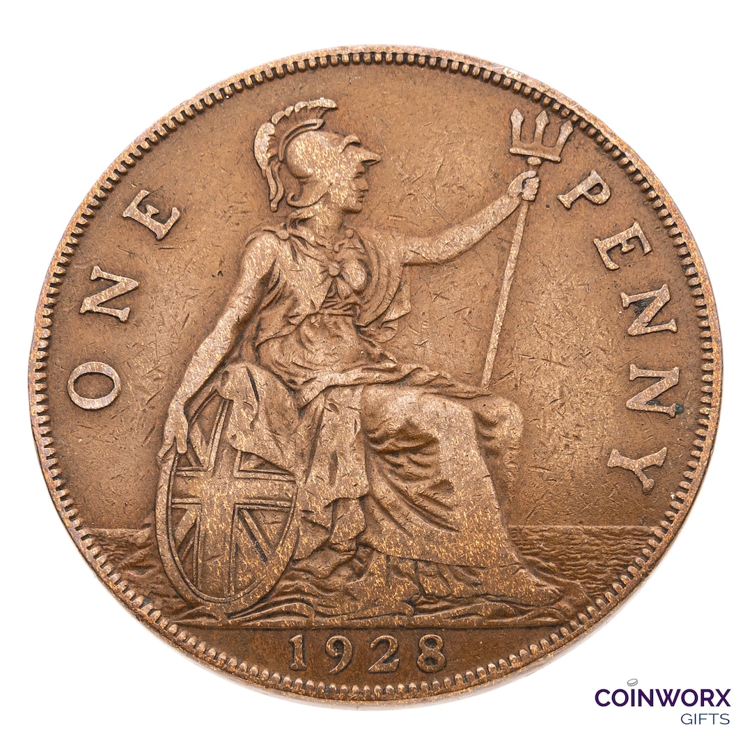 1928 British Penny Coin Great Britain - George V - Perfect for ...