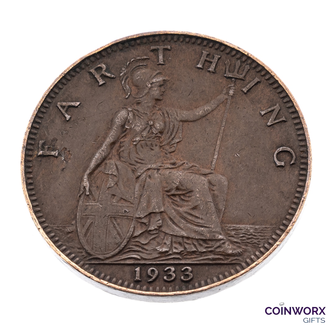 1933 Farthing Coin Featuring Britannia From UK King George V - Great ...