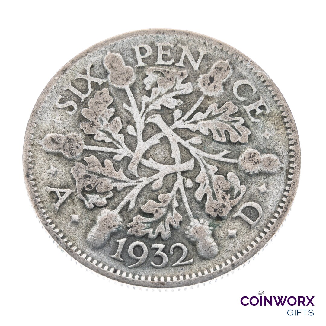 1932 Lucky Silver Sixpence Coin Great Britain - George V - Perfect for ...