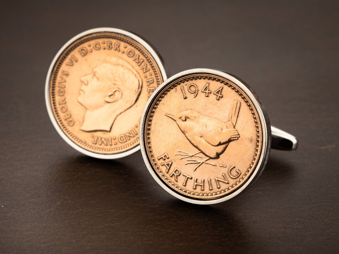 80th Birthday Lucky 1944 Luxury Sixpence or Farthing Coin Cufflinks ...