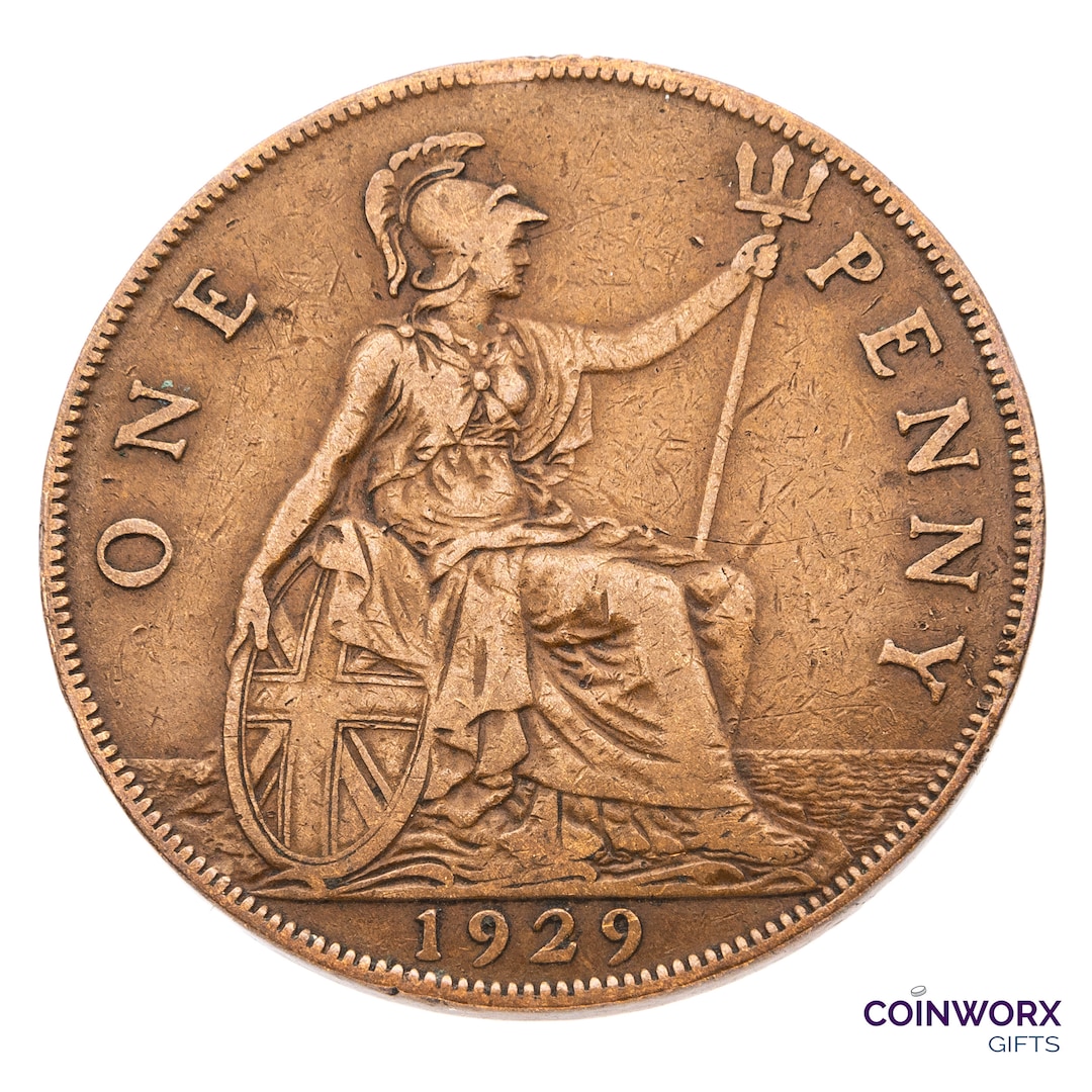 1929 British Penny Coin Great Britain - George V - Perfect for ...
