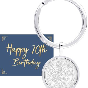 70th Birthday Gift - 1955 Lucky Sixpence Coin Great Britain - Perfect ...
