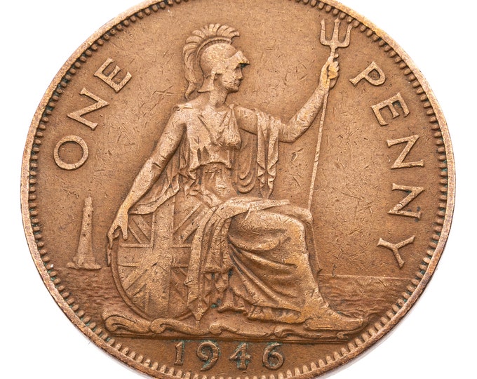 1946 British Penny Coin Great Britain George VI Perfect for Birthdays ...