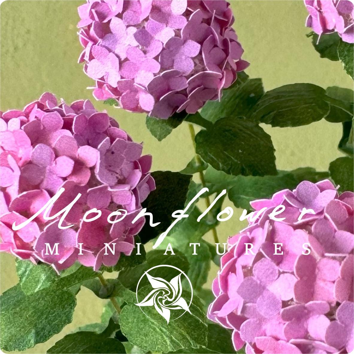 5X Miniature Hydrangea Flowers Choose Color 1:12 Dollshouse Fairy Cat ...