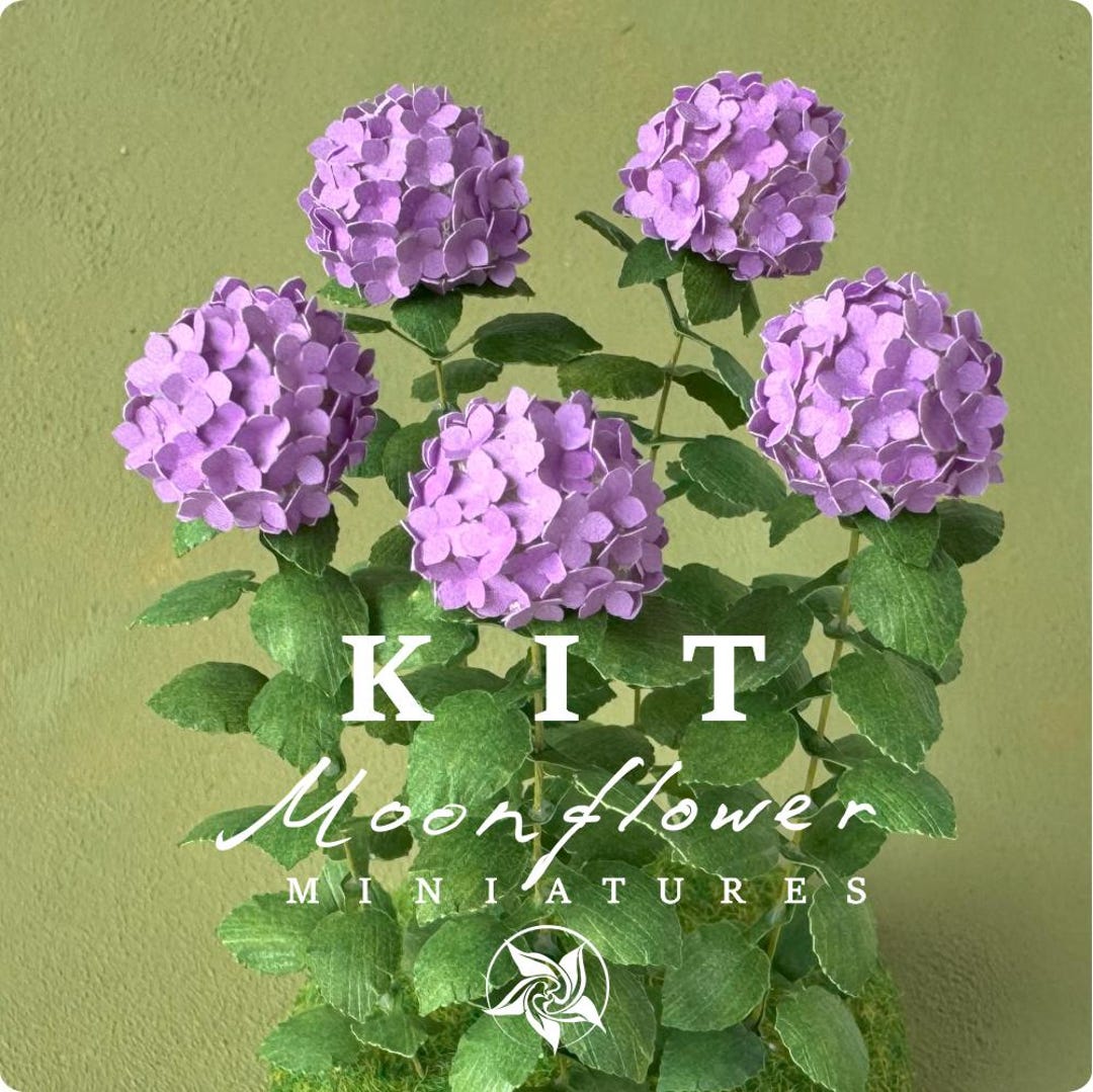 Kit LILAC Hydrangea Dollhouse Miniature Garden Flower Shop, Scale 1:12 ...