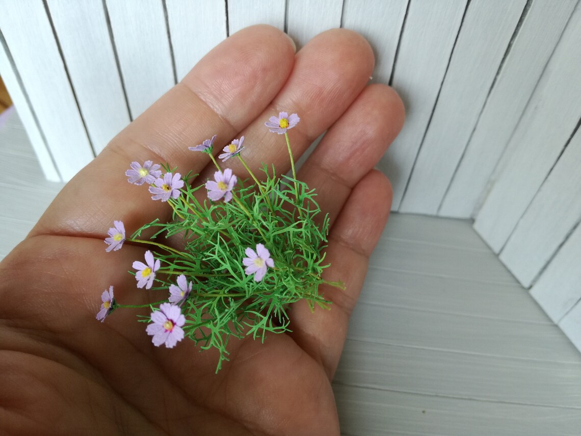 KIT Miniature Lilac Cosmos Flowers Kit Scale 1:12 DIY Fairy - Etsy