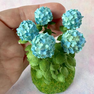 5X Miniature Hydrangea Flowers Choose Color 1:12 Dollshouse Fairy Cat ...