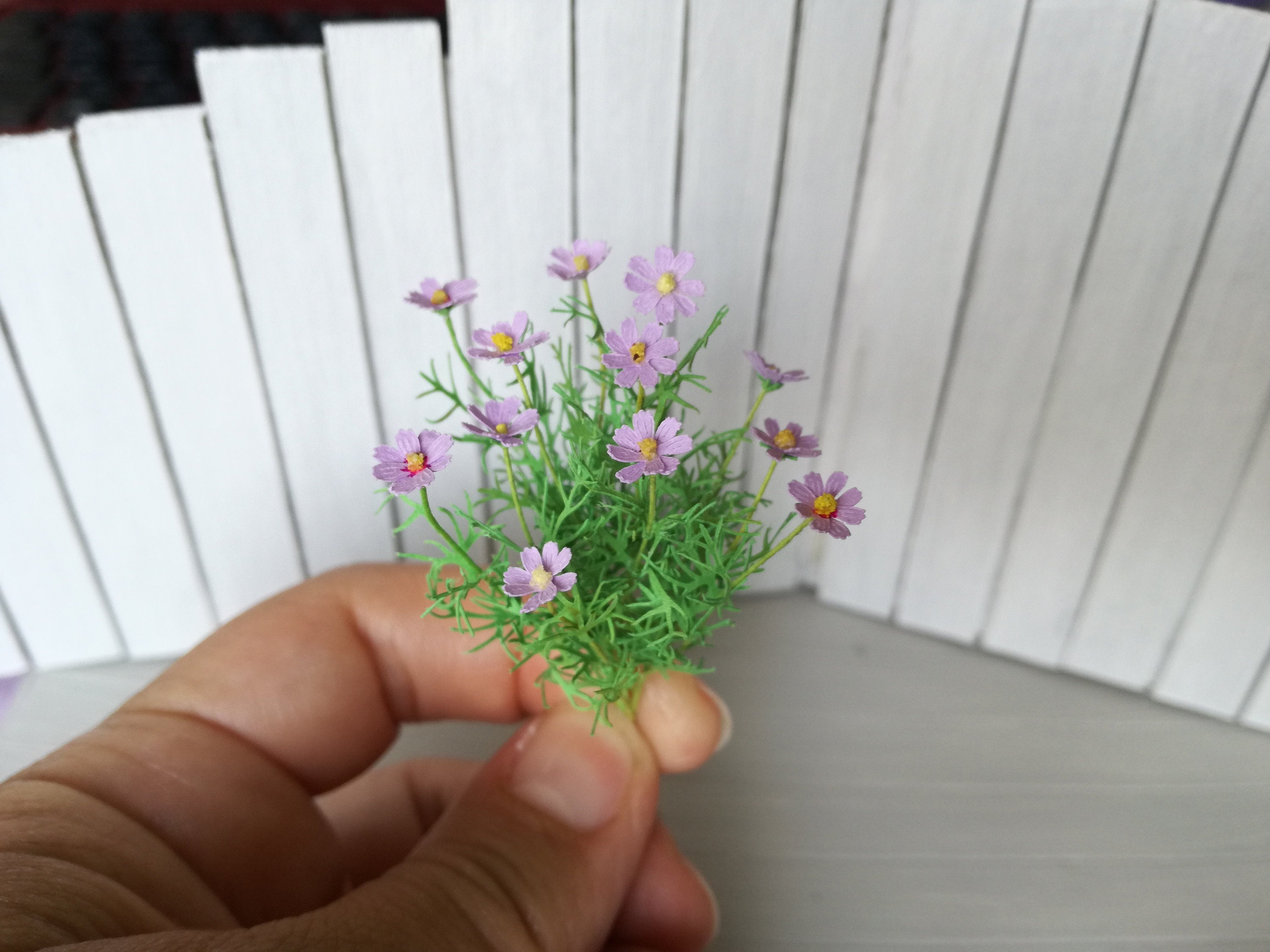 KIT Miniature Lilac Cosmos Flowers Kit, Scale 1:12, DIY, Fairy Garden ...