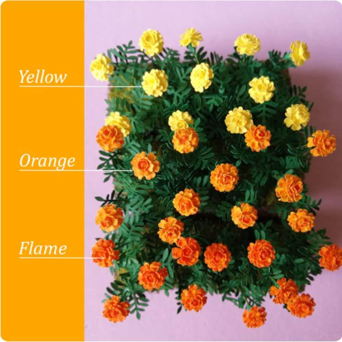 KIT Marigold FLAME Miniature Garden Dollhouse Flower Kit, Scale 1:12, DIY - Etsy