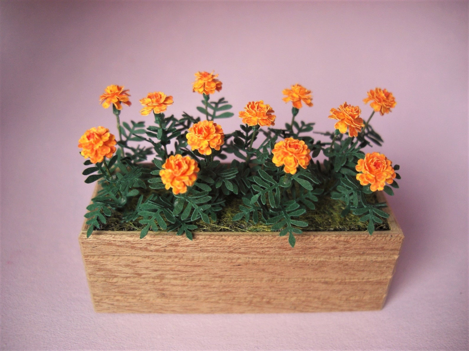 KIT Marigold ORANGE Miniature Garden Dollhouse Flower Kit, Scale 1:12 ...