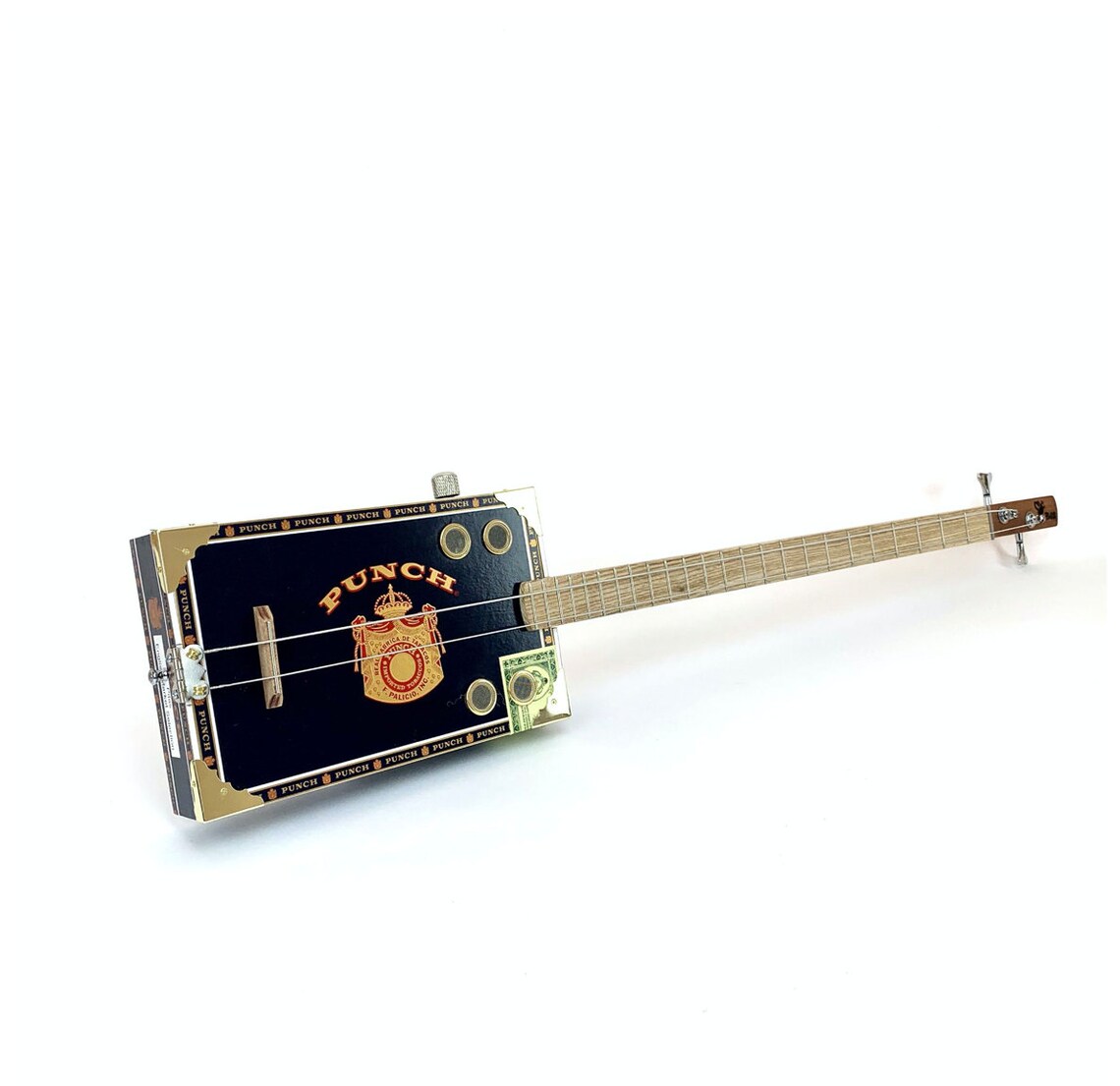 Cigar Box Bass Guitar Punch Box 2 String Electro Acoustic Volume - Etsy