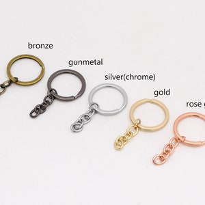 10-20-50pcs Bulk Key Ring Chain 25mm Diy Keychain Flat Split Key Rings ...