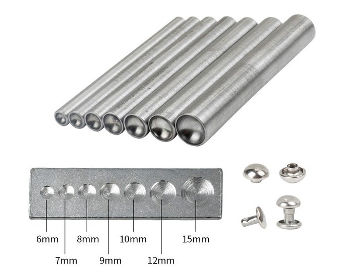 Multi Double Cap Dome Rivets Setter Tools Fit for 6mm 7mm 8mm 9mm 10mm ...